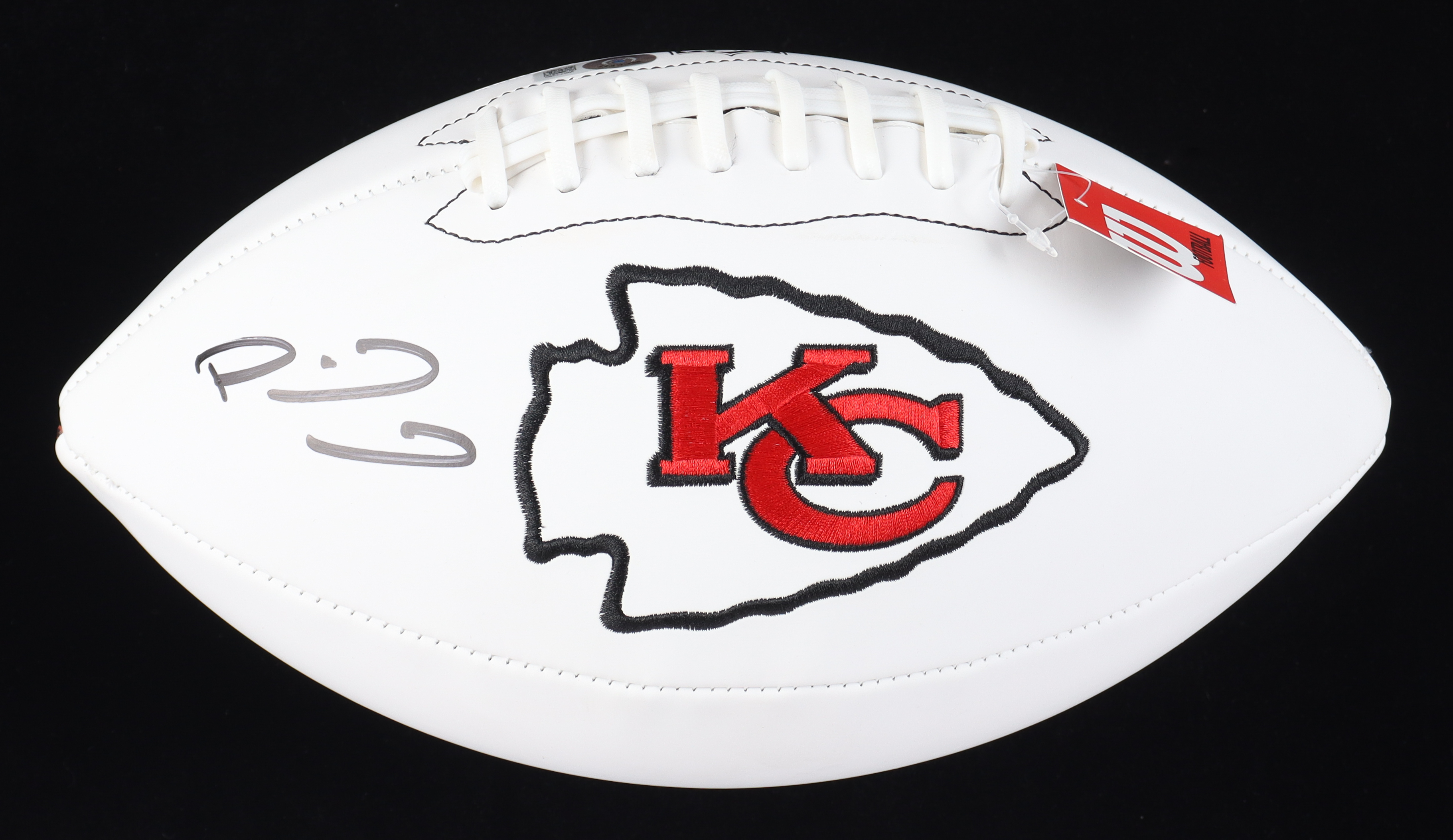 Patrick Mahomes II Signed Chiefs Logo Football (Beckett) (See ...