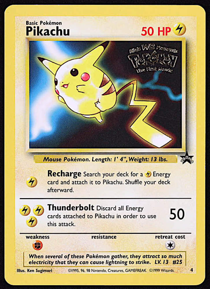 Pikachu 1999-02 Pokemon Wizards of the Coast Black Star Promos #4 ...