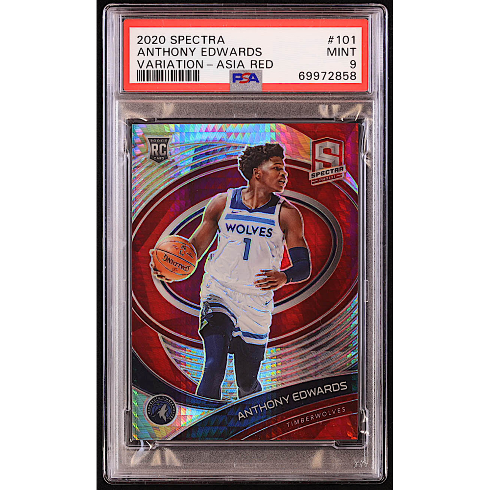 Anthony Edwards 2020-21 Panini Spectra Variations Asia Red #101 RC (PSA ...