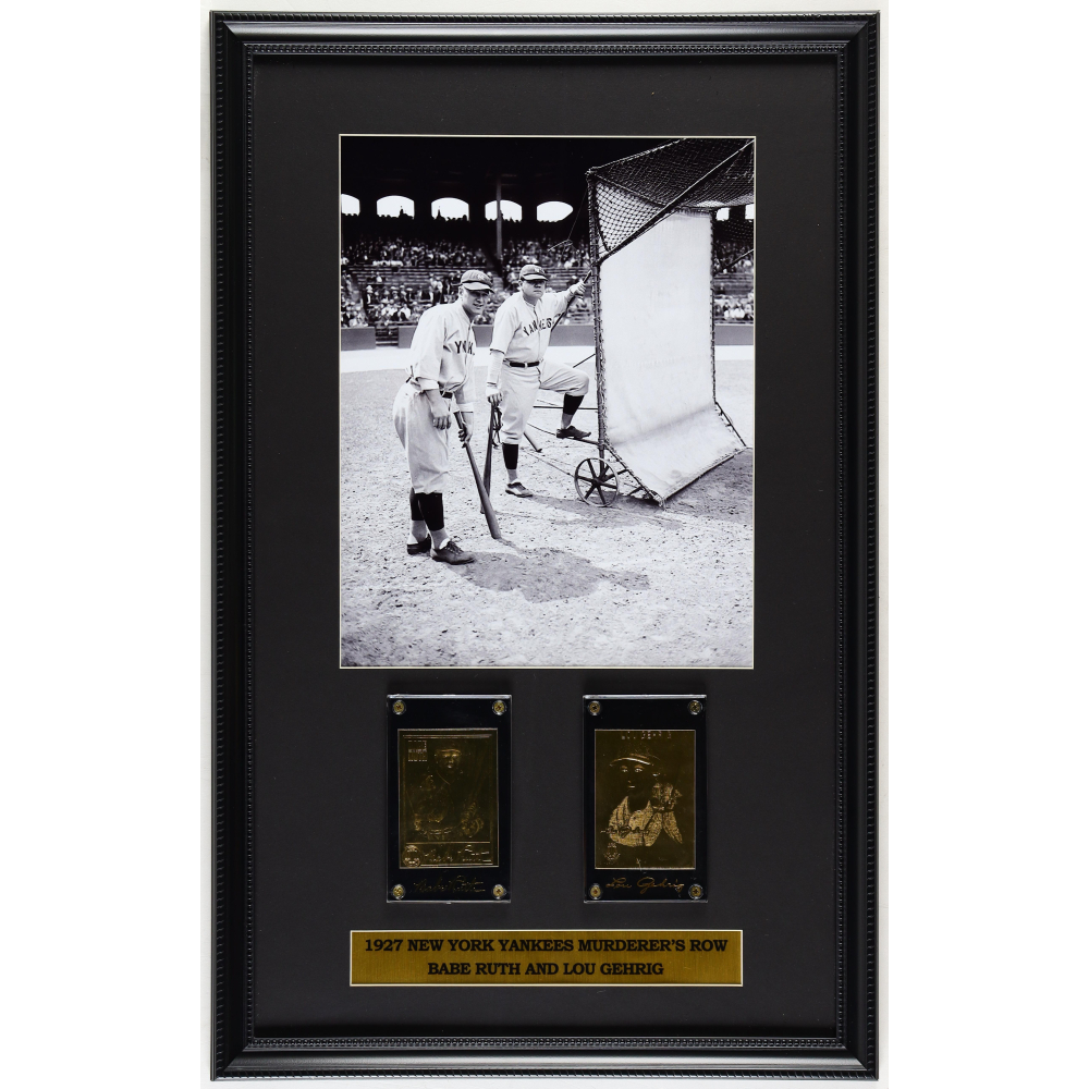 Babe Ruth & Lou Gehrig "The Murderer's Row" Yankees Custom Framed Photo ...