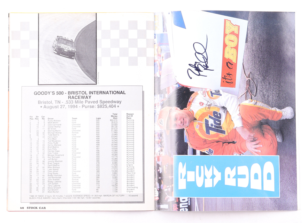 "NASCAR Greats" 1995 Stock Car Magazine Signed by (12) With Dale ...