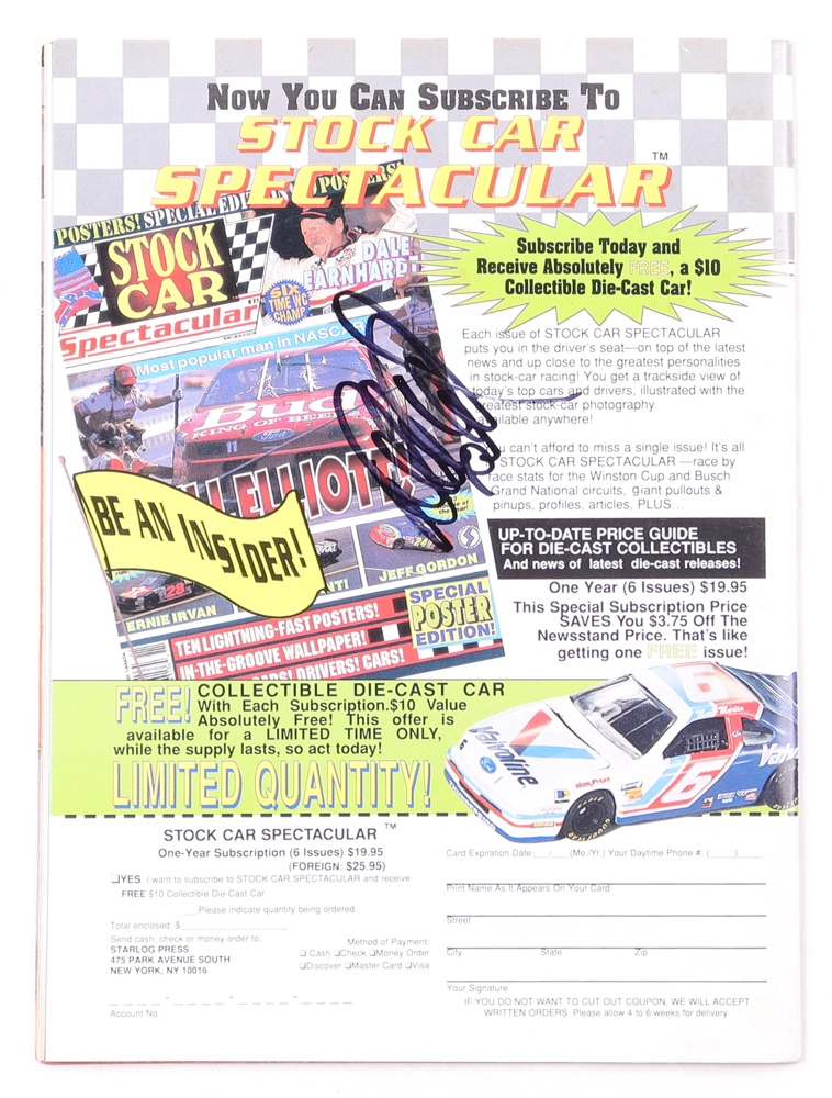 "NASCAR Greats" 1995 Stock Car Magazine Signed by (12) With Dale ...