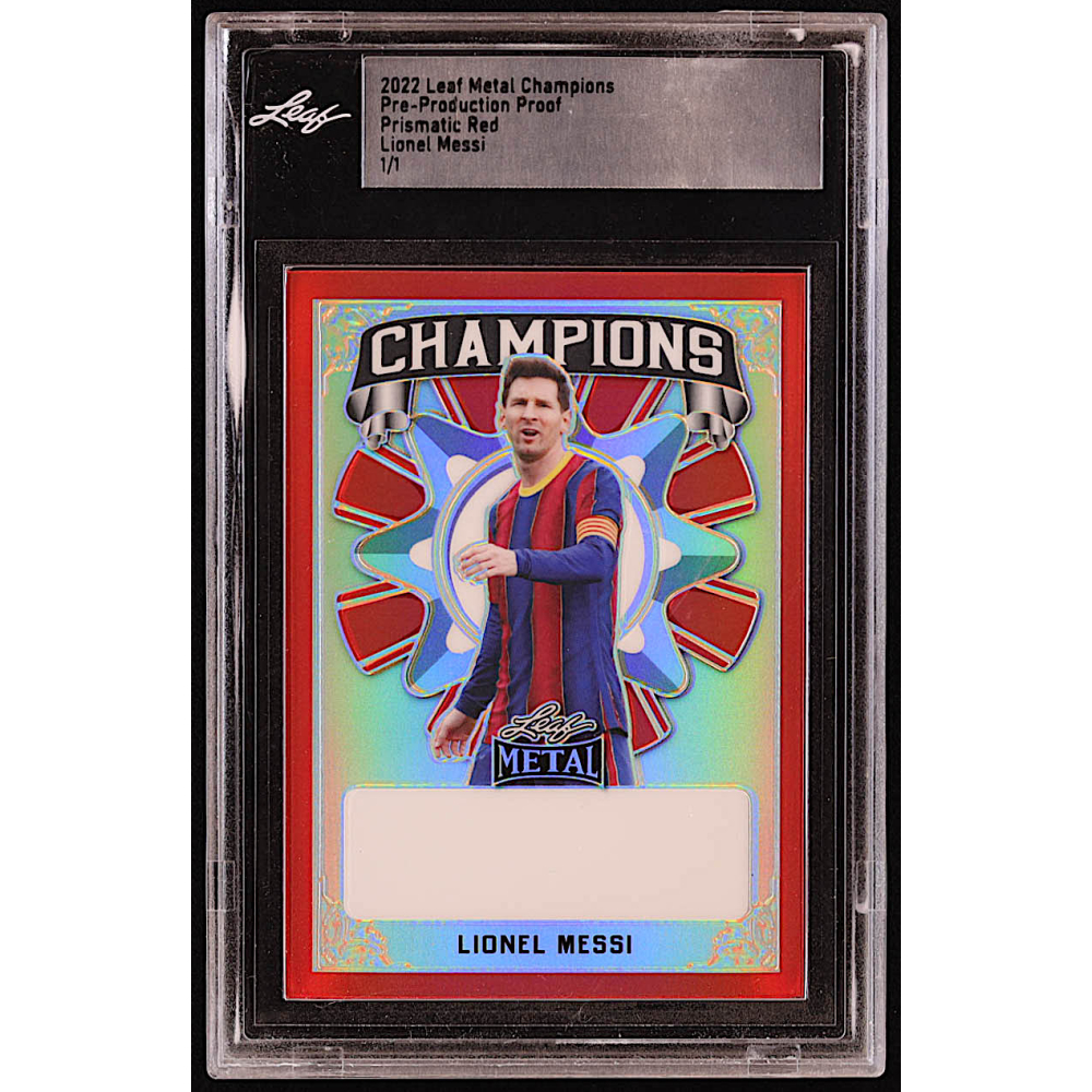 Lionel Messi 2022 Leaf Metal Champions Pre-Production Proof Prismatic ...