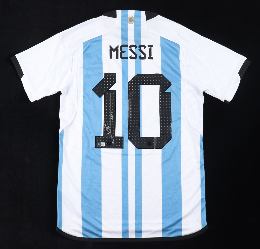 Lionel Messi Signed Argentina National Team Jersey Inscribed "LEO ...