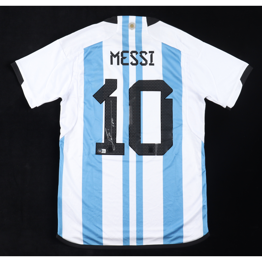 Lionel Messi Signed Argentina National Team Jersey Inscribed "LEO ...