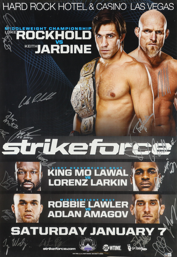 Strikeforce: Rockhold vs. Jardine Official Fight Poster Signed by (17 ...