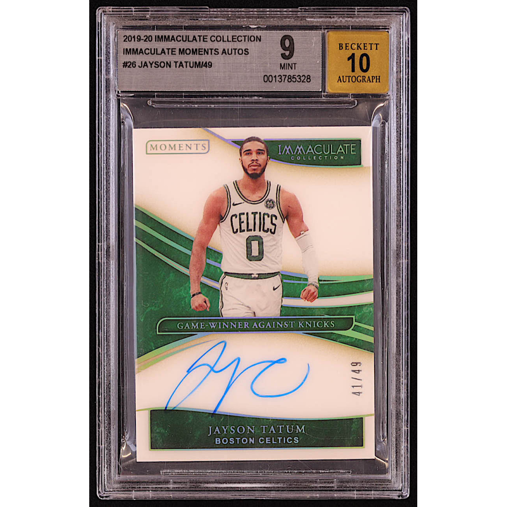 Jayson Tatum 2019-20 Immaculate Collection Immaculate Moments ...
