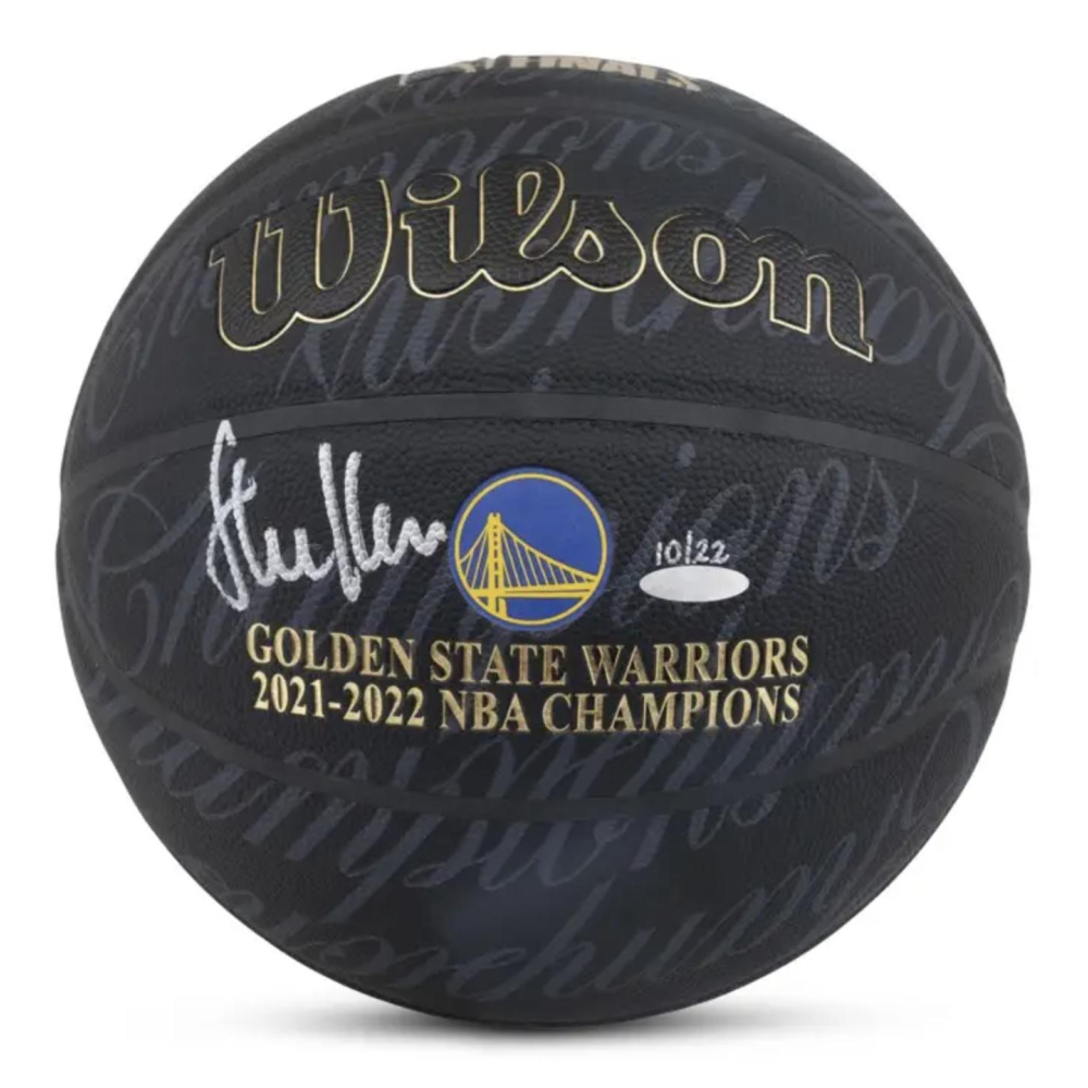 Steve Kerr Signed Warriors LE 2021-2022 NBA Champions Logo Basketball ...