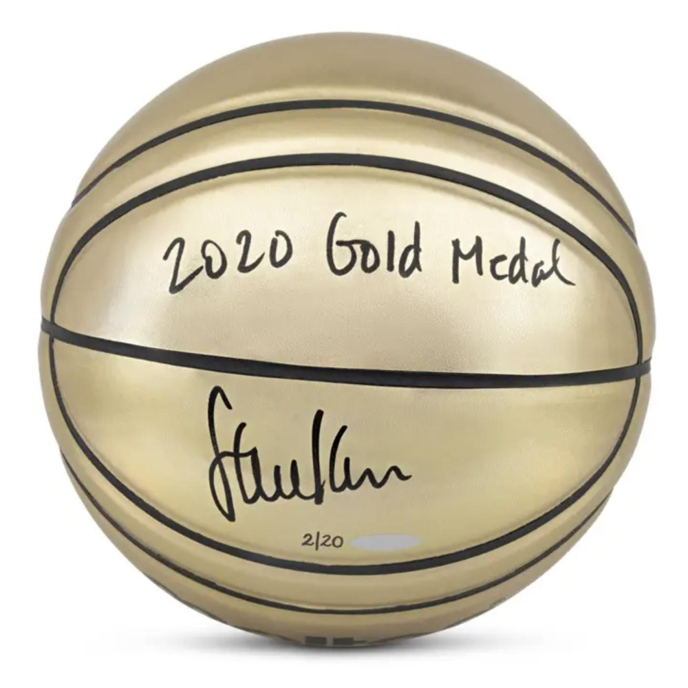 Steve Kerr Signed LE Molten Gold Basketball Inscribed "2020 Gold Medal ...