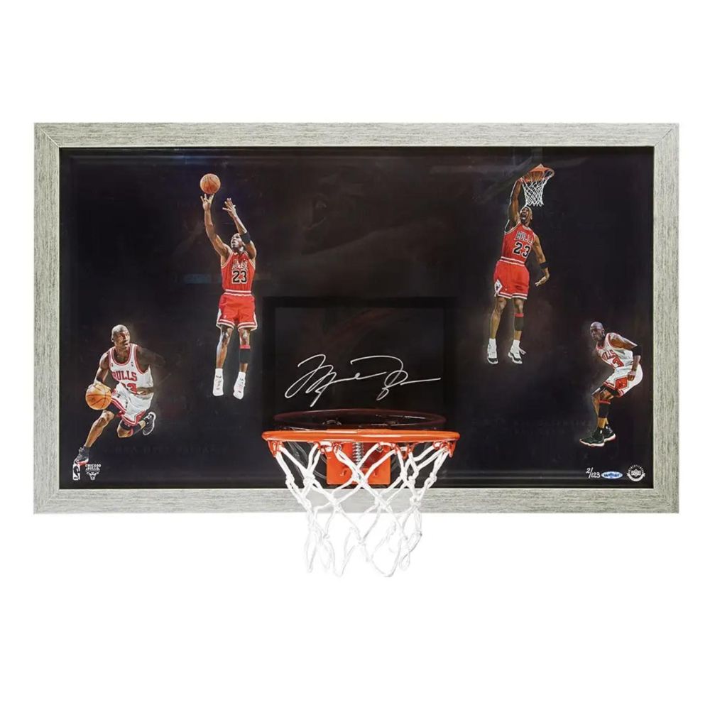 Michael Jordan Signed LE "Winning" Custom Framed Backboard Display (UDA ...
