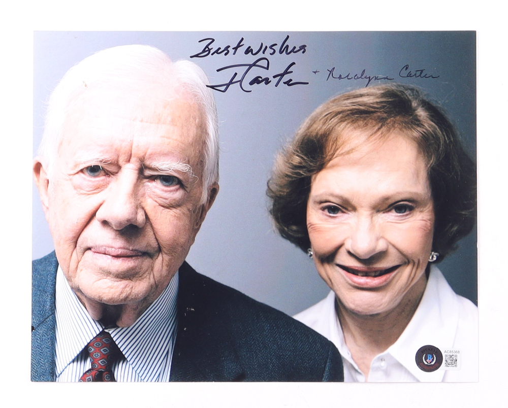 Jimmy Carter & Rosalynn Carter Signed 8x10 Photo Inscribed "Best Wishes ...
