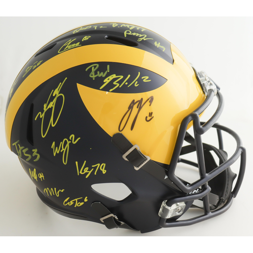 2023 Michigan Wolverines Full-Size Speed Helmet Team-Signed by (19 ...