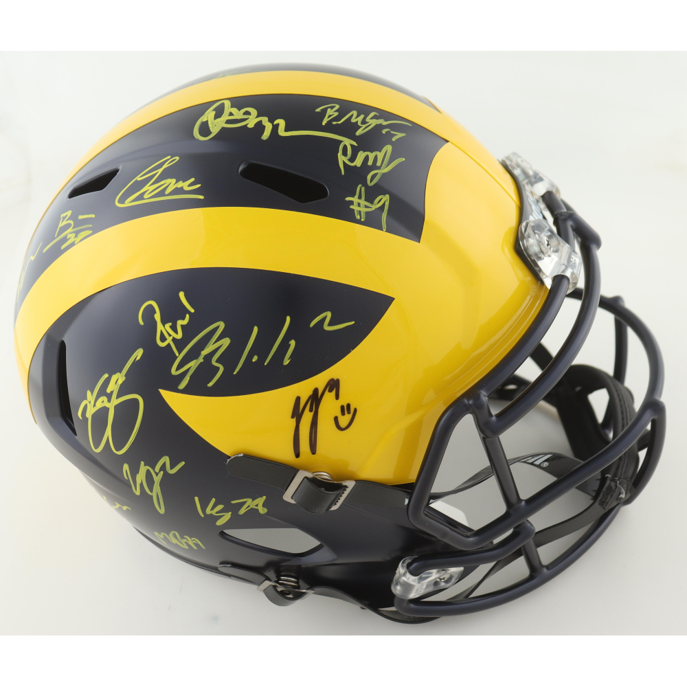 2023 Michigan Wolverines Full-Size Speed Helmet Team-Signed by (19 ...