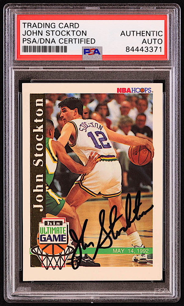 John Stockton Signed 1992-93 Hoops #SU1 / His Ultimate Game (PSA ...