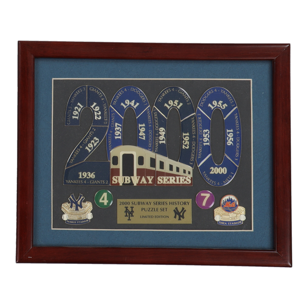 Yankees & Mets 2000 Subway Series History Custom Framed Set of (5) Pins ...