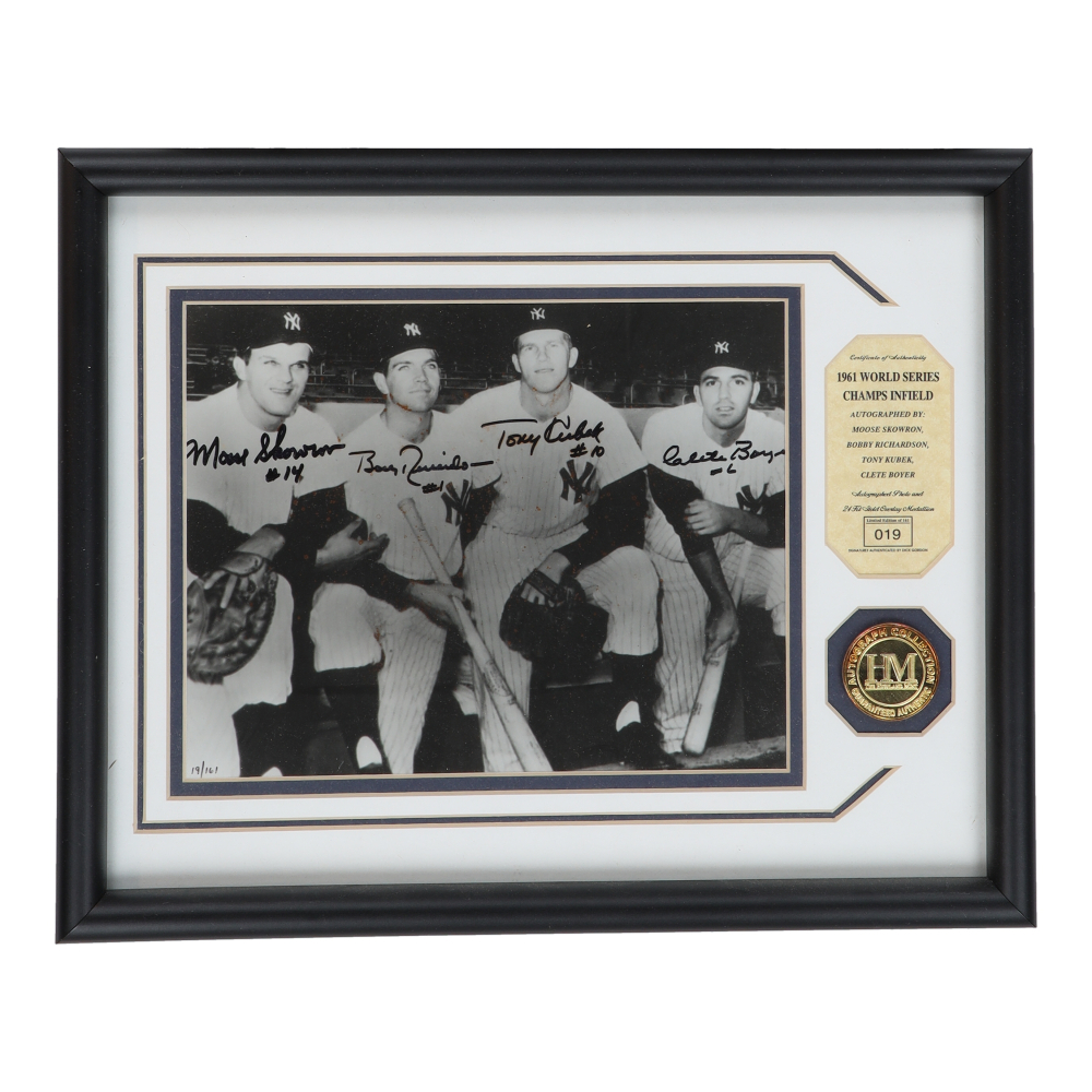 1961 Yankees World Series Champs Infield LE Custom Framed Photo Signed ...