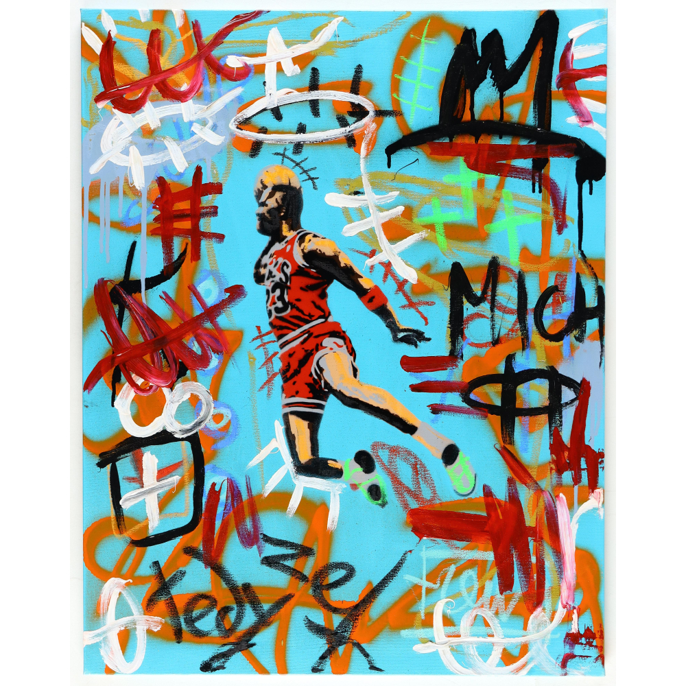 "Jump_ Michael Jordan's Power" 28x22 Original Painting on Canvas by ...