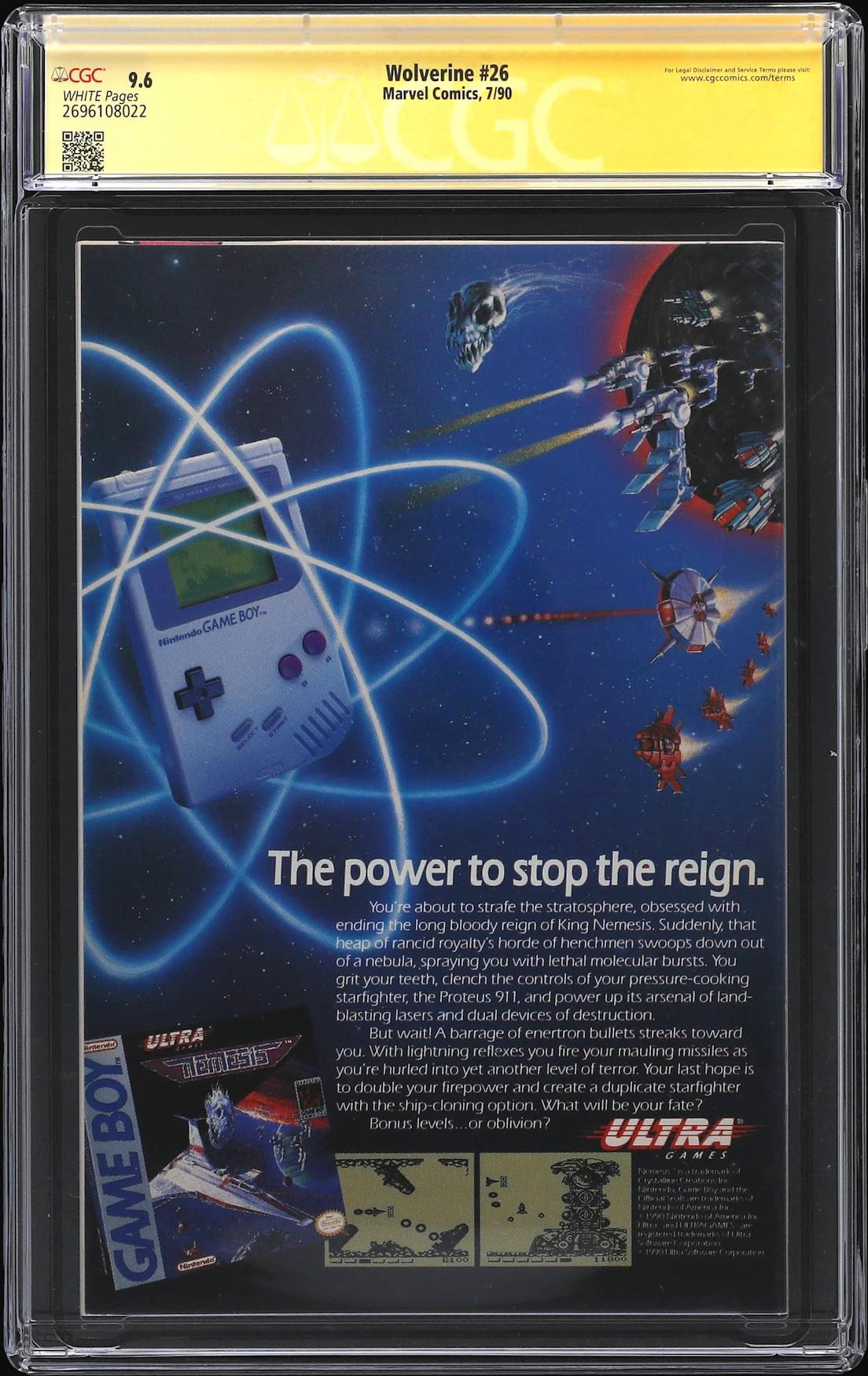 Roy Thomas Signed 1990 "Wolverine" Issue #26 Marvel Comic Book (CGC 9.6 ...