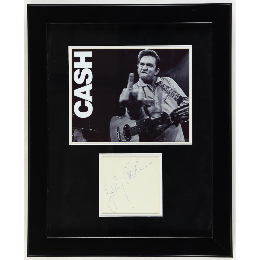 Johnny Cash Signed Custom Framed Cut Display (JSA) | Pristine Auction