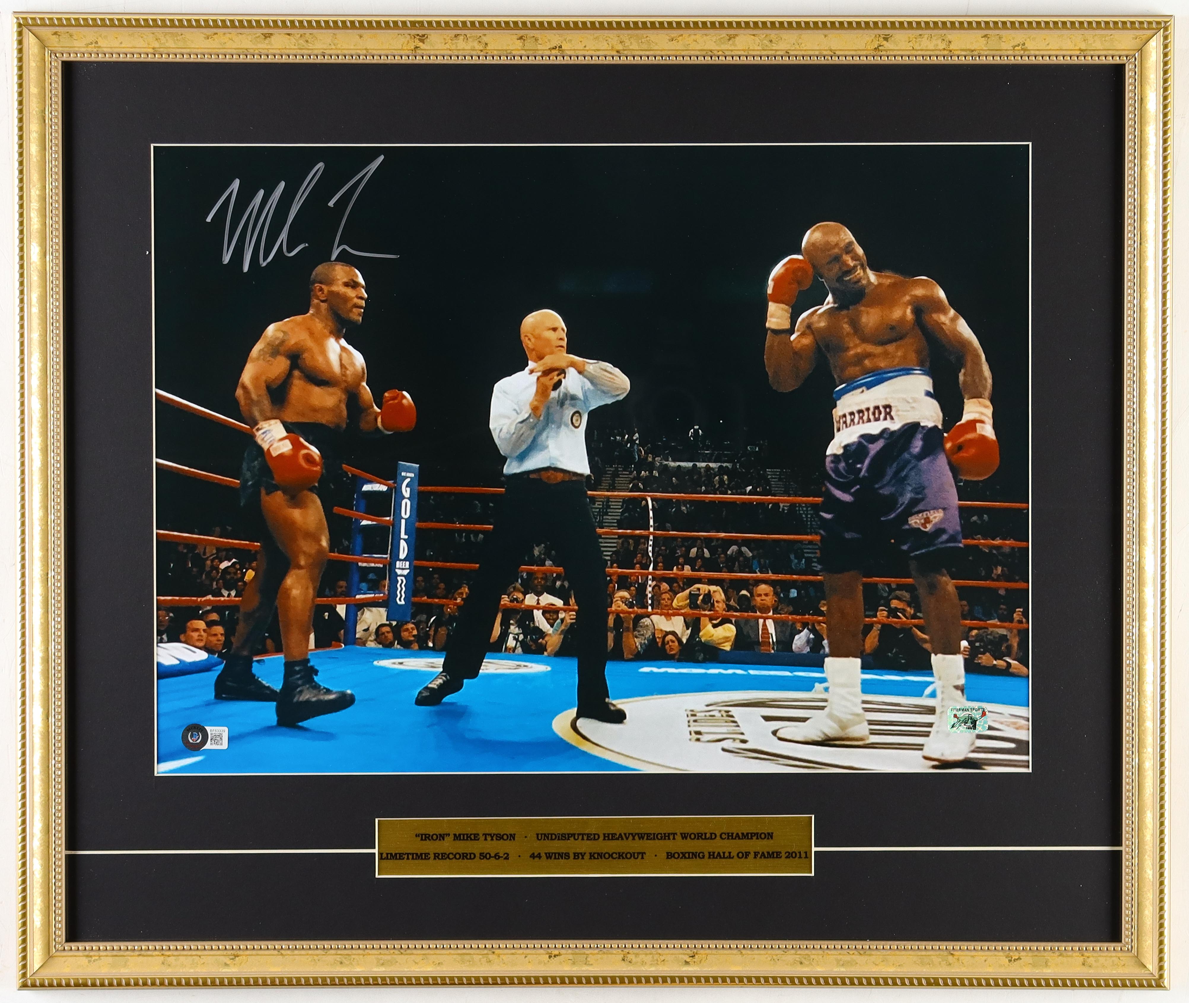 Mike Tyson Signed "Holyfield Ear Bite" Custom Framed Photo Display ...