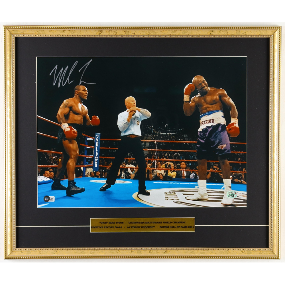 Mike Tyson Signed "Holyfield Ear Bite" Custom Framed Photo Display ...