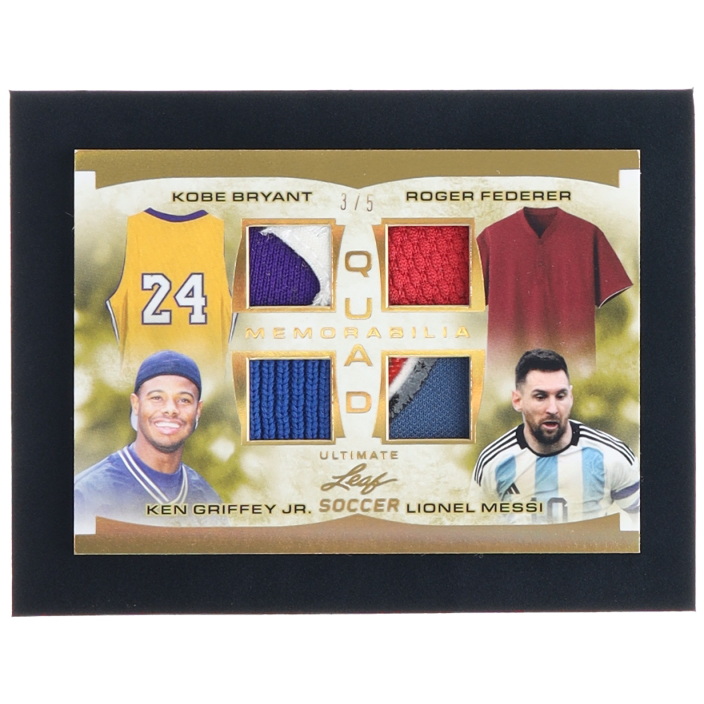 Kobe Bryant / Roger Federer / Ken Griffey Jr. / Lionel Messi 2023 Leaf ...