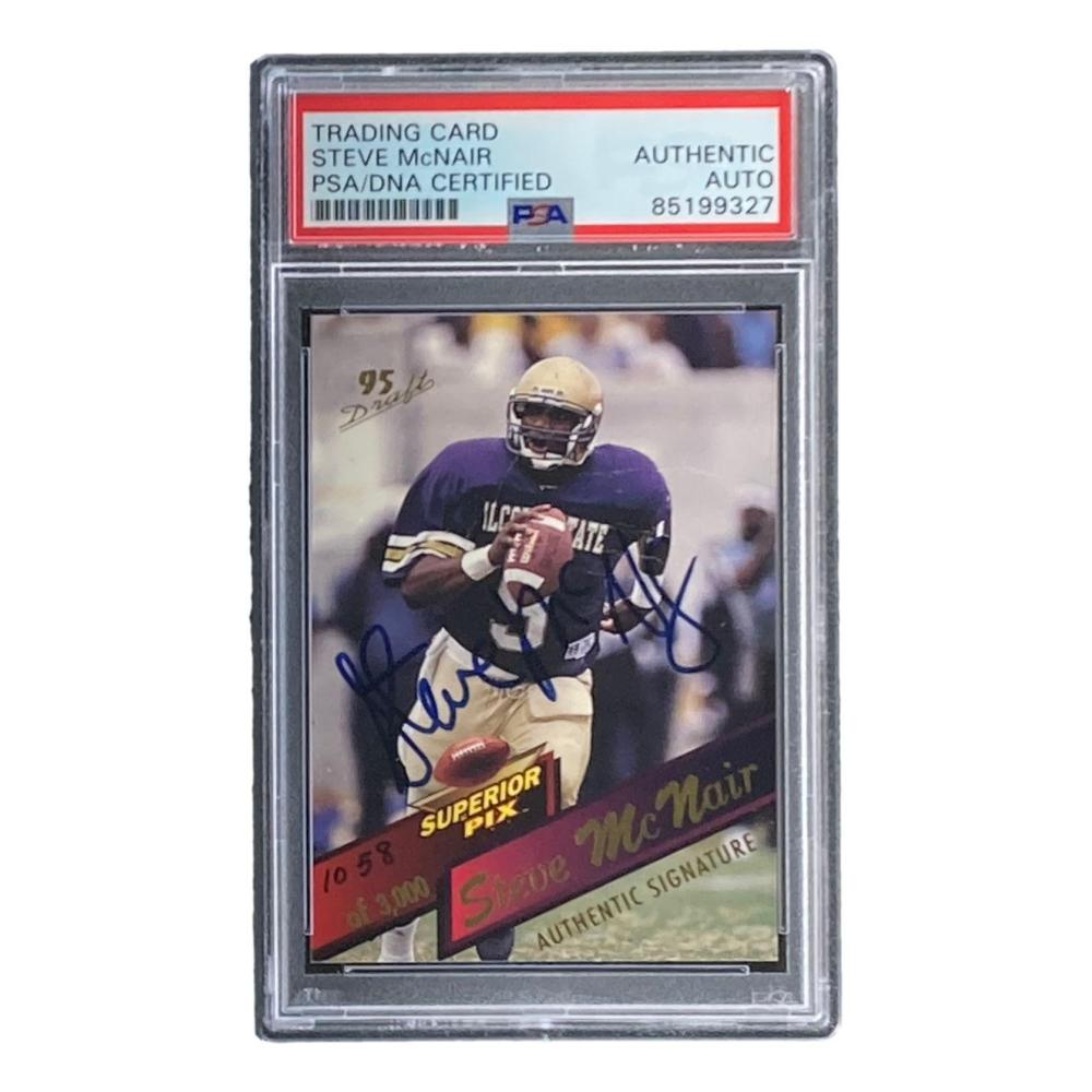 Steve McNair 1995 Superior Pix Autographs #3 #1058/3000 RC (PSA ...