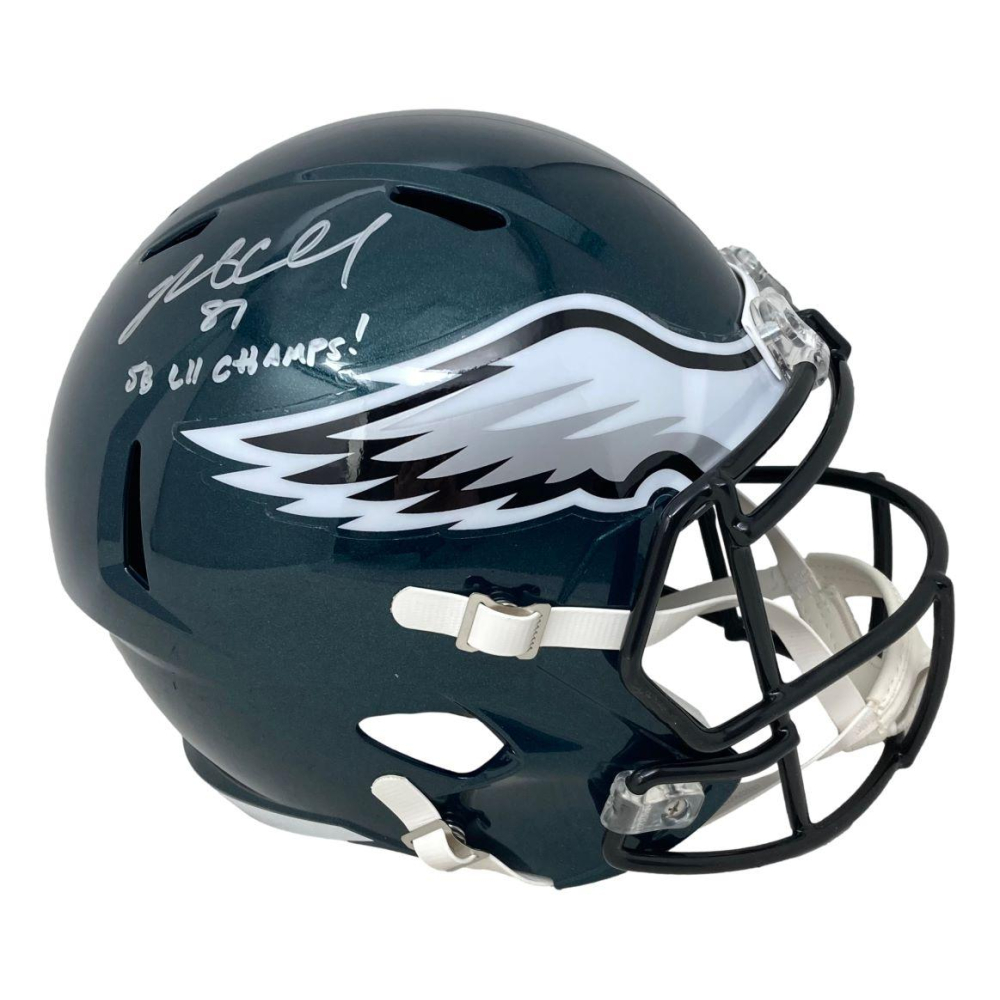 Brent Celek Signed Eagles Full-Size Speed Helmet Inscribed "SB LII ...