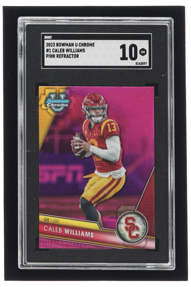Caleb Williams 2023 Bowman Chrome University Pink Refractors #1 RC (SGC ...