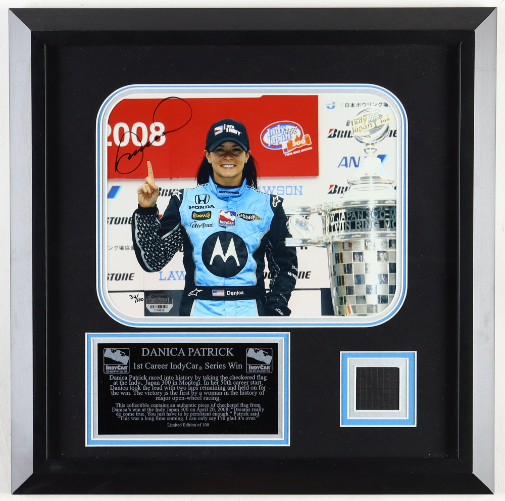 Danica Patrick Signed LE 1st Career IndyCar Series Win Custom Framed ...