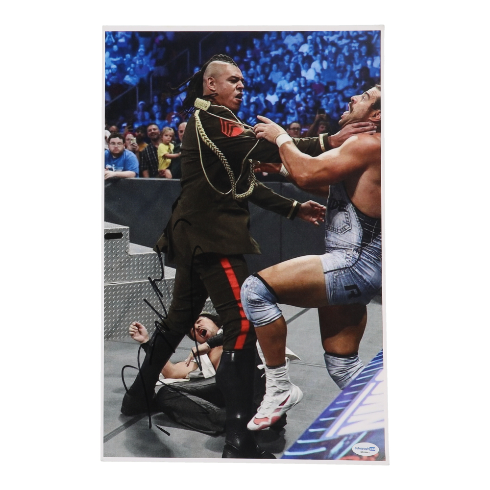 Commander Azeez Signed WWE 11x17 Photo (ACOA) | Pristine Auction