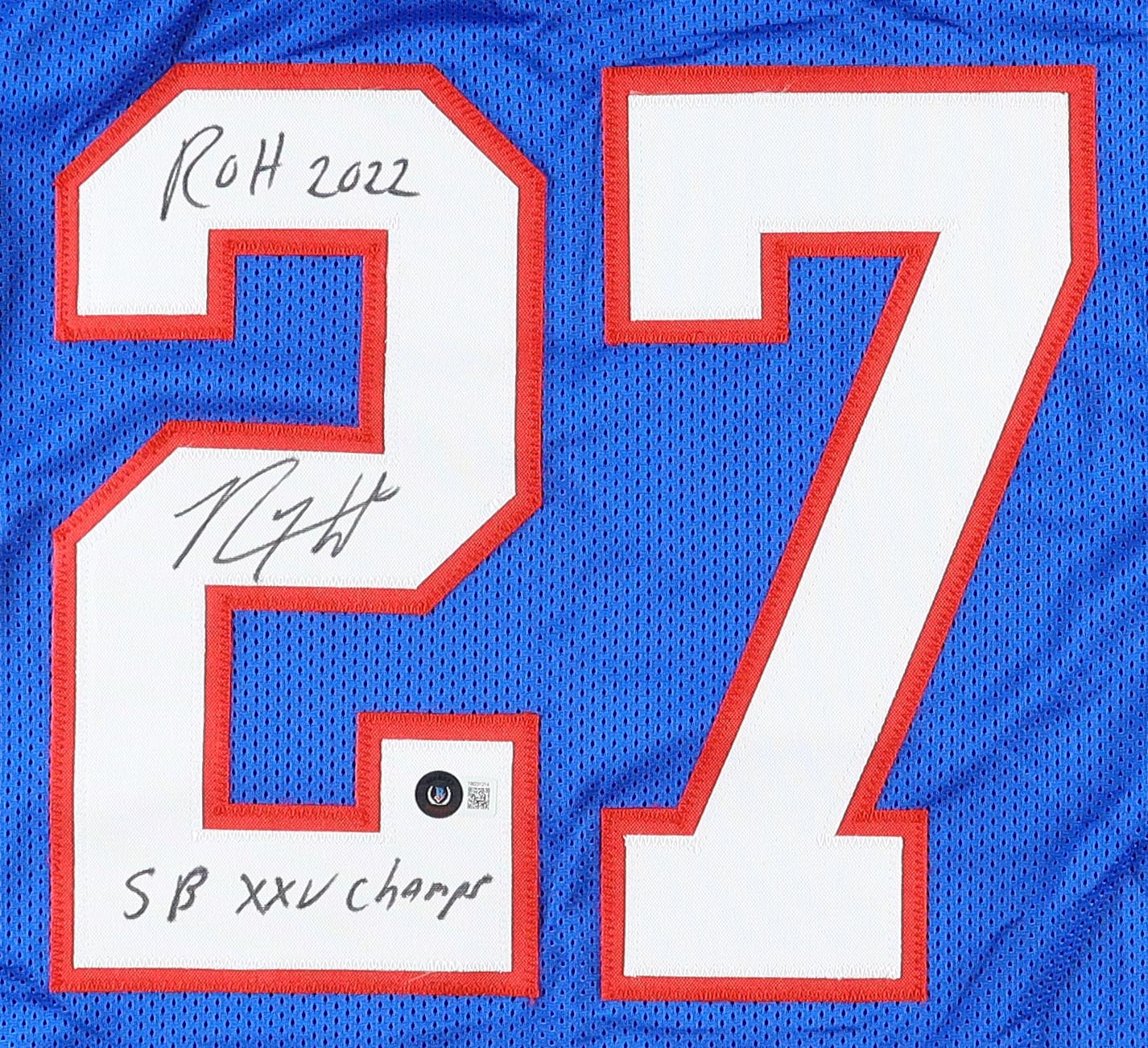 Rodney Hampton Signed Jersey Inscribed "ROH 2022" & "SB XXV Champs ...