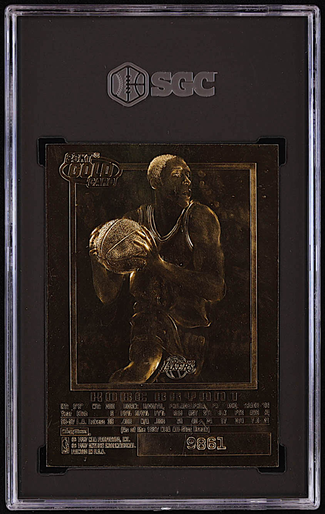 Kobe Bryant 1996-97 Skybox E-X2000 Sky Blue 23Kt Gold RC (SGC 9.5 ...
