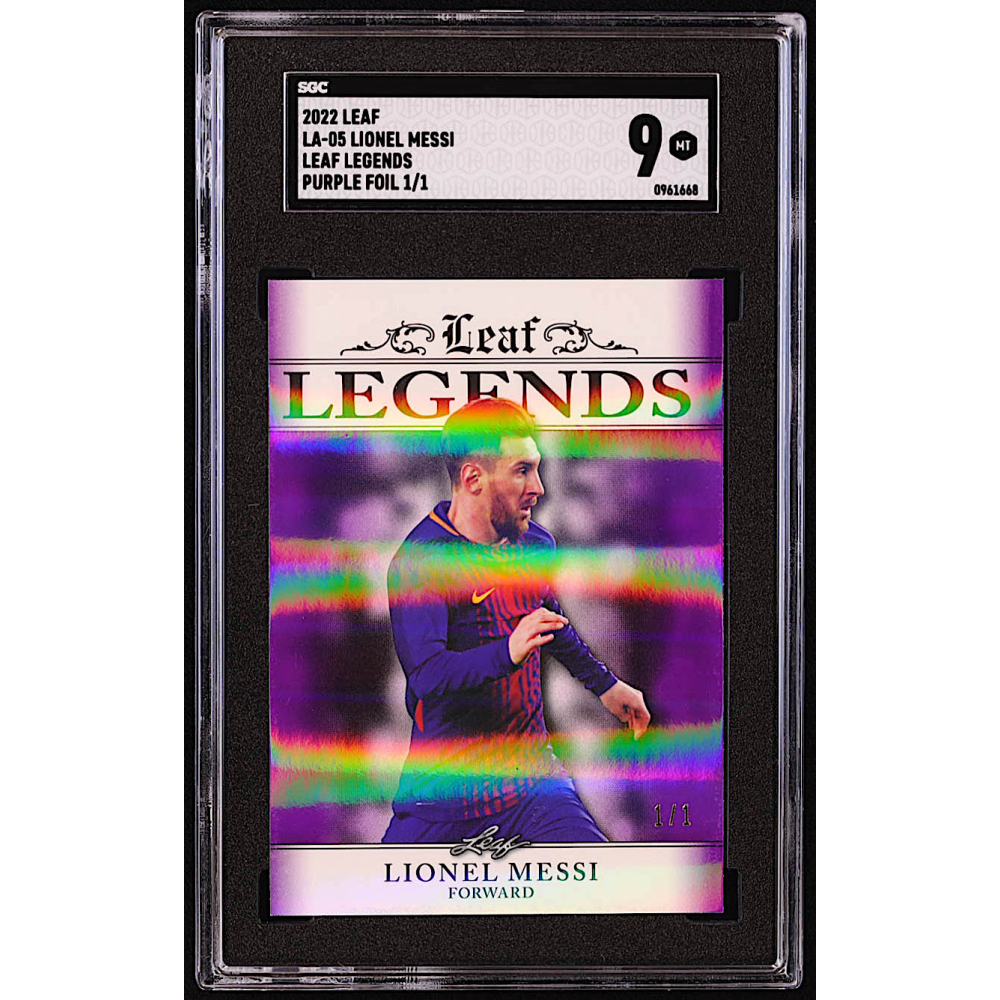 Lionel Messi 2022 Leaf Legends Purple Foil #LA05 #1/1 (SGC 9 ...