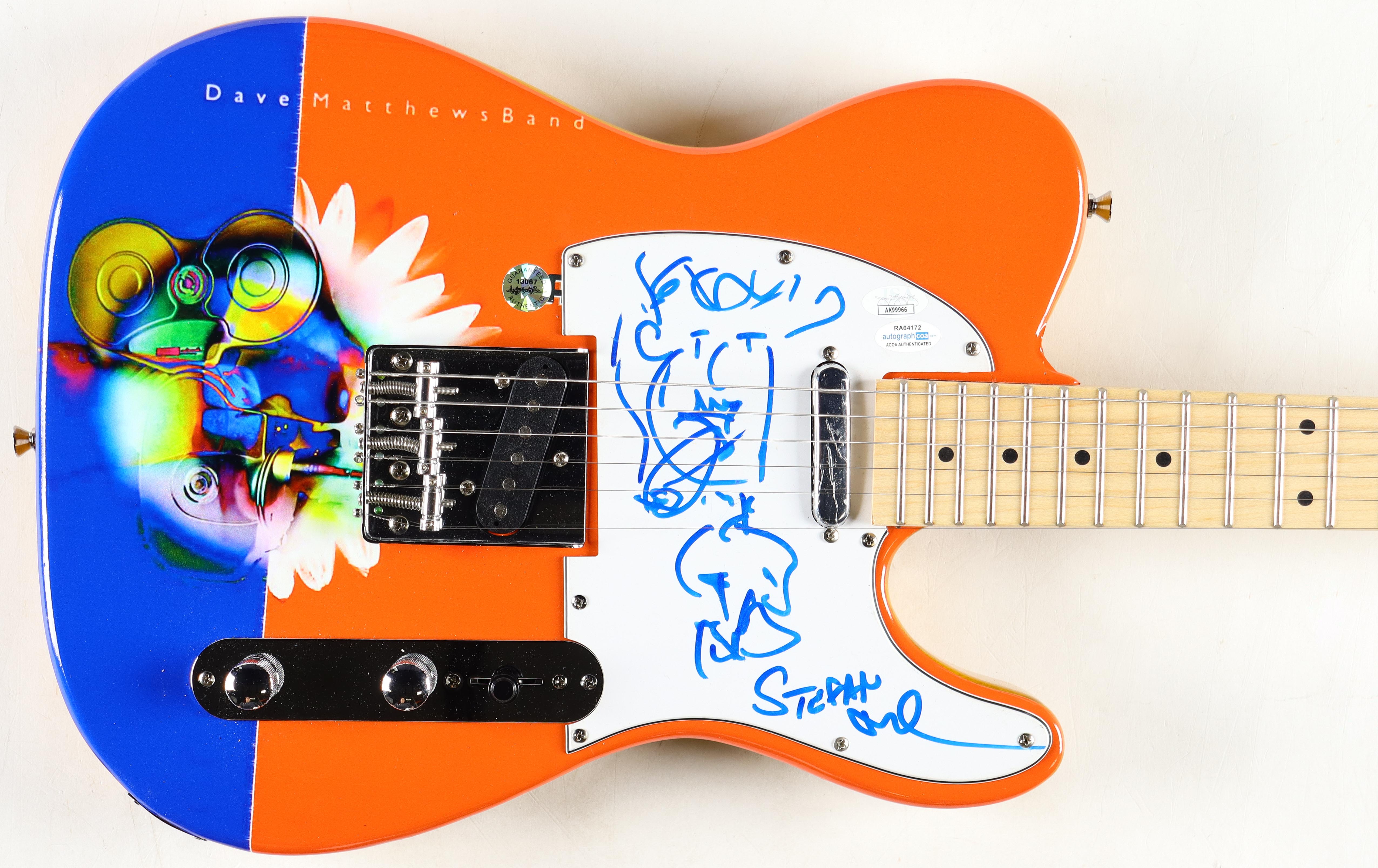 Stefan Lessard Signed "Dave Matthews Band" 38" Electric Guitar Band ...