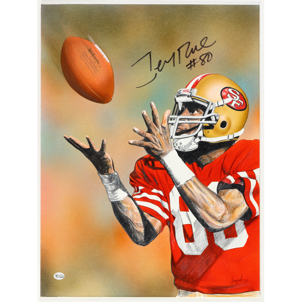 Jerry Rice & Gary Longordo Signed "49ers" Print on Board By Gary ...