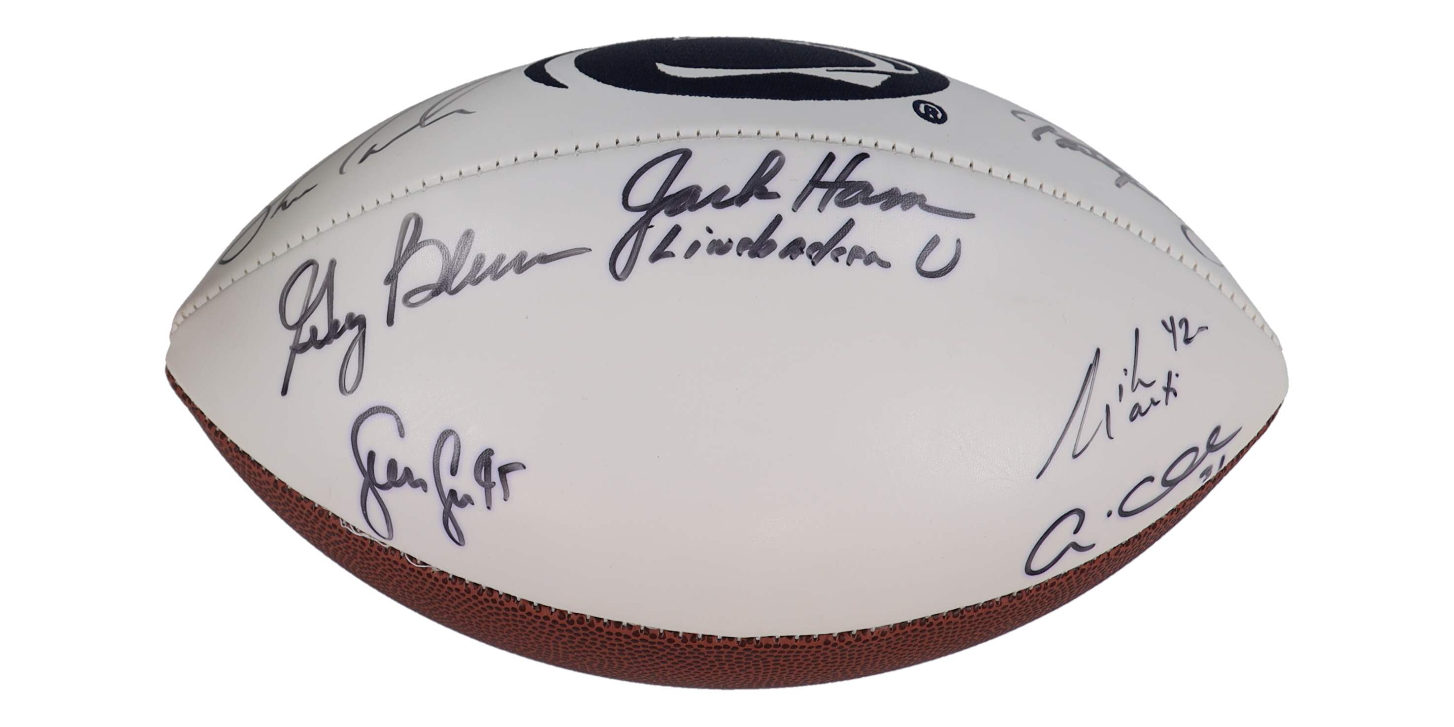 Penn State Nittany Lions Logo Football Signed by (7) With Andre Collins ...