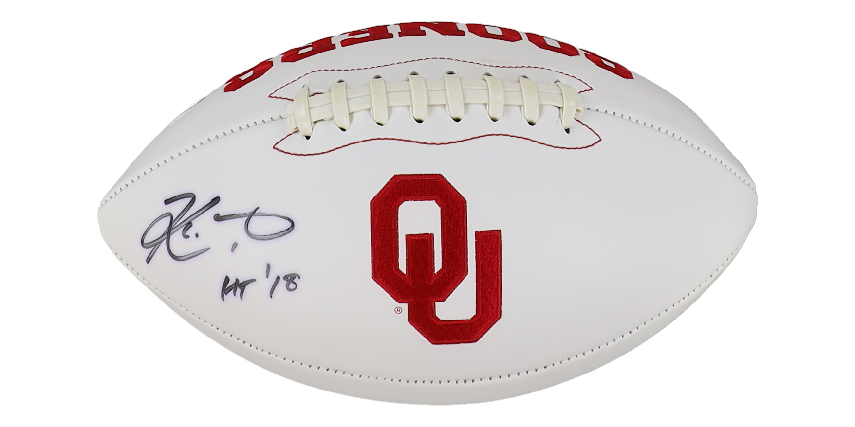Kyler Murray Signed Oklahoma Sooners Logo Football Inscribed "HT '18 ...