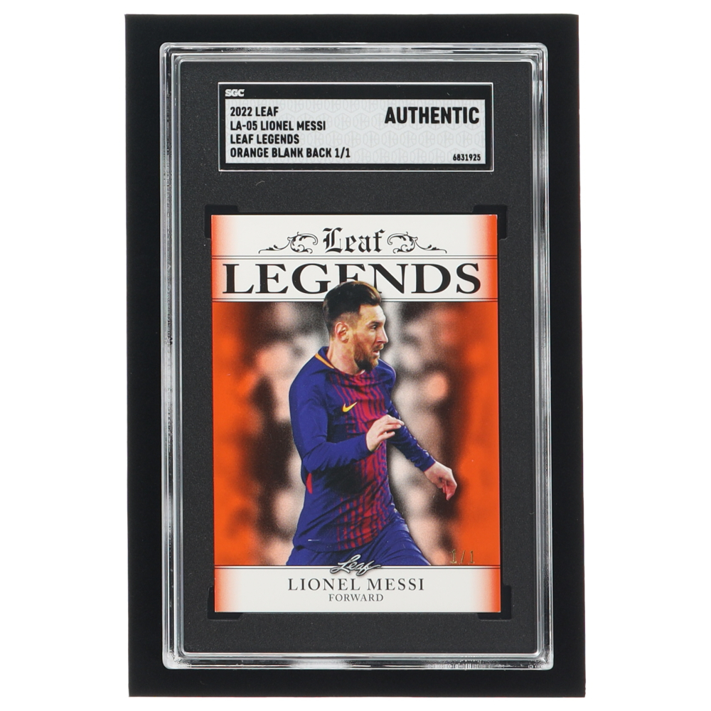 Lionel Messi 2022 Leaf Leaf Legends Orange Blank Back #LA05 #1/1 (SGC ...