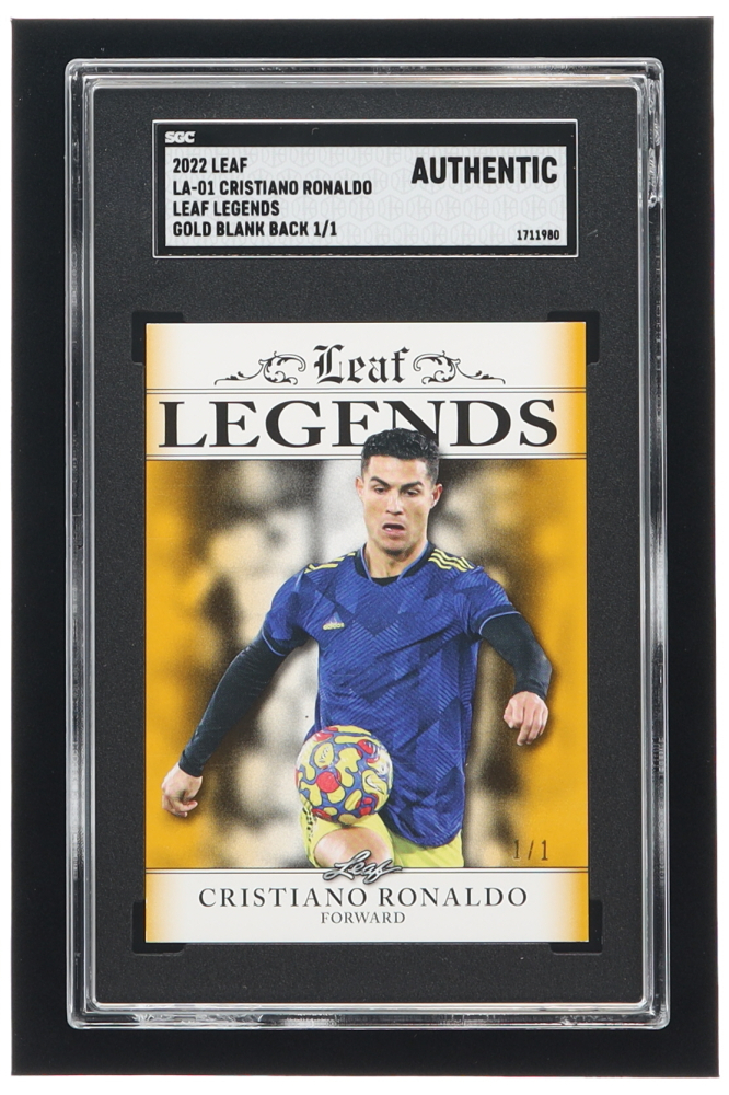 Cristiano Ronaldo 2022 Leaf Leaf Legends Gold Blank Back #LA01 #1/1 ...