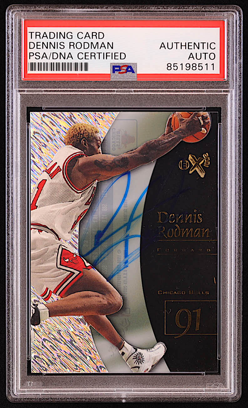 Dennis Rodman Signed 1997-98 E-X2001 #5 (PSA) | Pristine Auction
