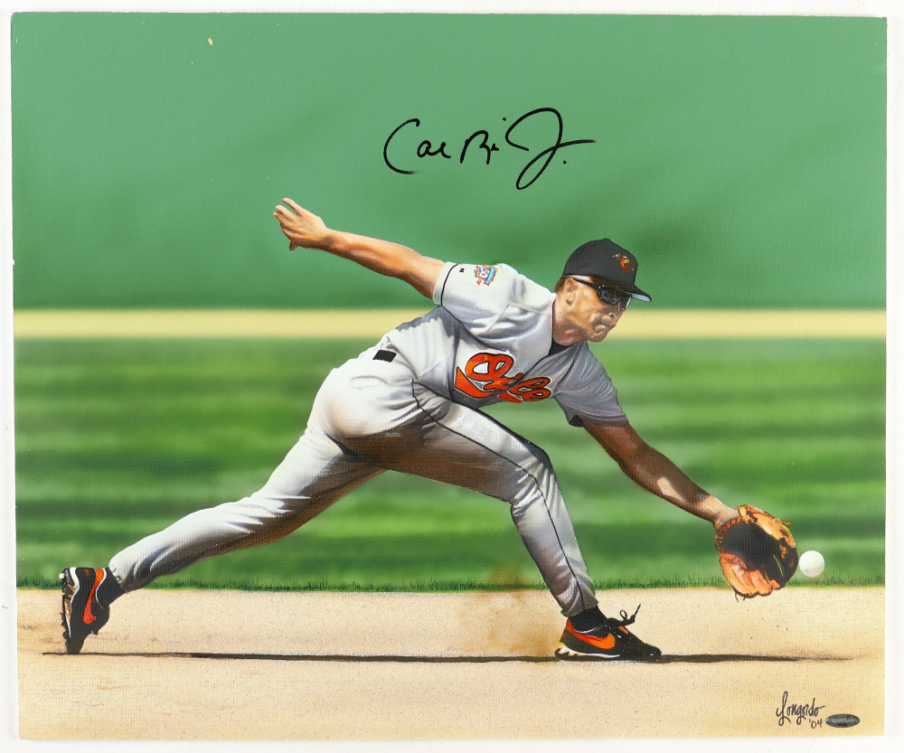 Cal Ripken Jr. Signed Orioles Gary Longordo Art Print on Canvas ...