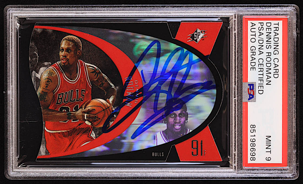 Dennis Rodman Signed 1997 SPx #6 (PSA | Autograph Graded PSA 9 ...