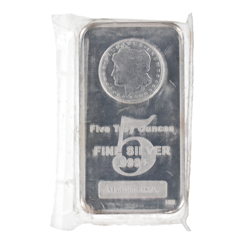 Morgan Design - Made in the U.S.A 5 oz .999 Fine Silver Bullion Bar ...