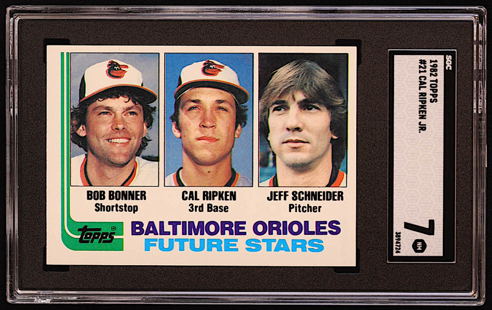 Bob Bonner / Cal Ripken / Jeff Schneider 1982 Topps #21 RC (SGC 7 ...