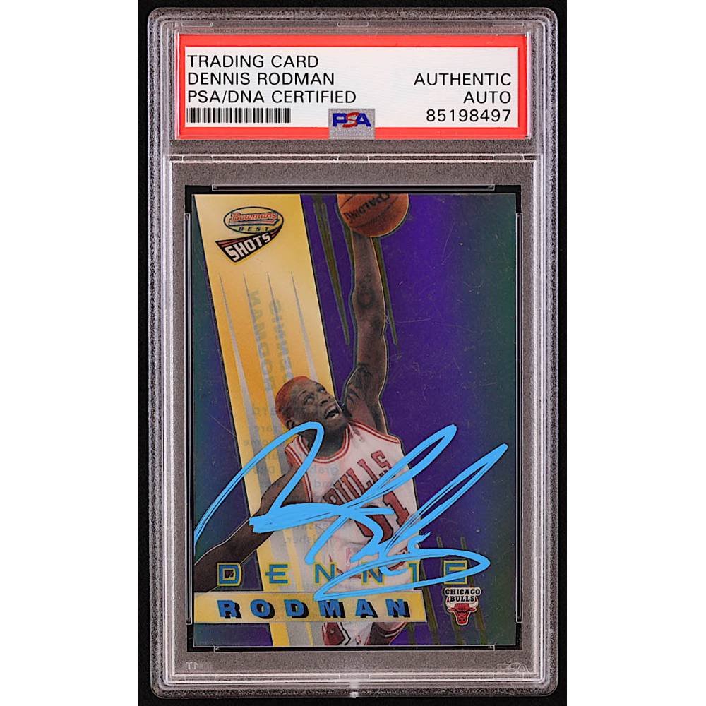 Dennis Rodman Signed 1996-97 Bowman's Best Shots Refractors #BS10 (PSA ...