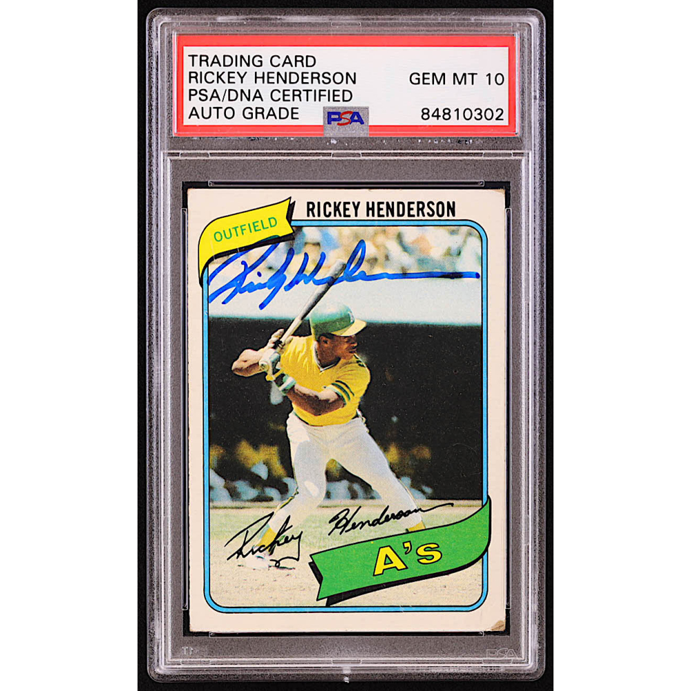 Rickey Henderson Signed 1980 Topps #482 RC (PSA | Auto 10) | Pristine Auction