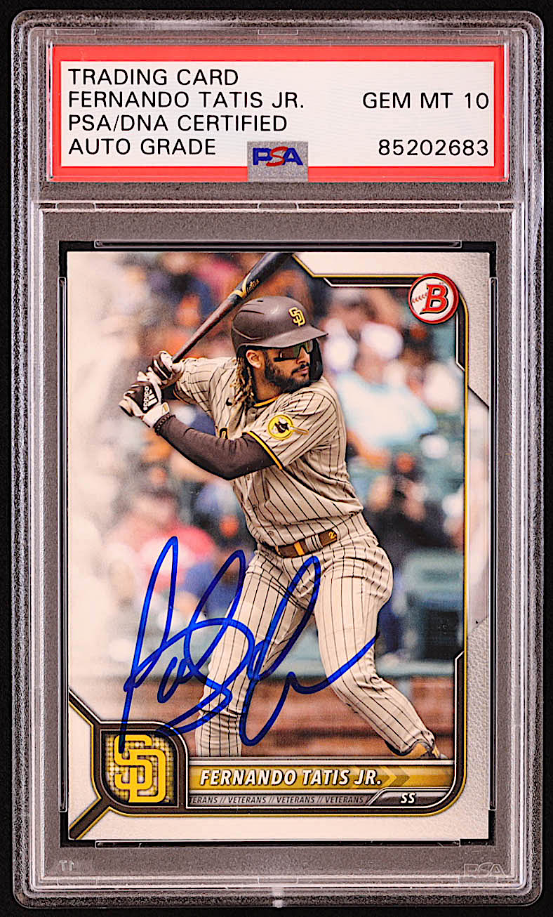 Fernando Tatis Jr. Signed 2022 Bowman #34 (PSA | Autograph Grade 10 ...