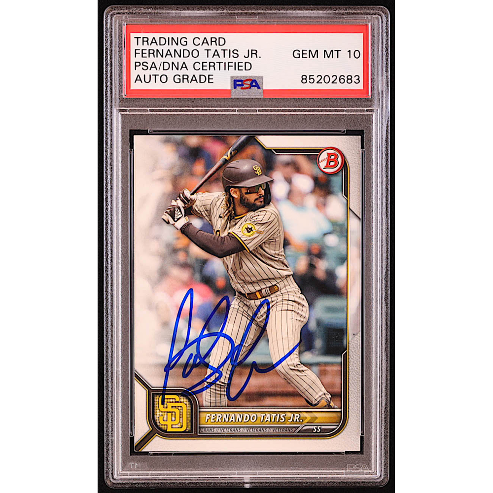 Fernando Tatis Jr. Signed 2022 Bowman #34 (PSA | Autograph Grade 10 ...