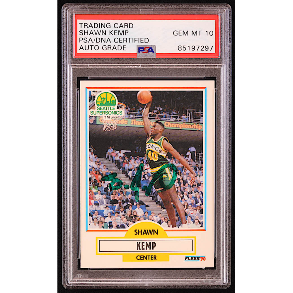 Shawn Kemp Signed 1990-91 Fleer #178 RC (PSA | Autograph Graded PSA 10 ...